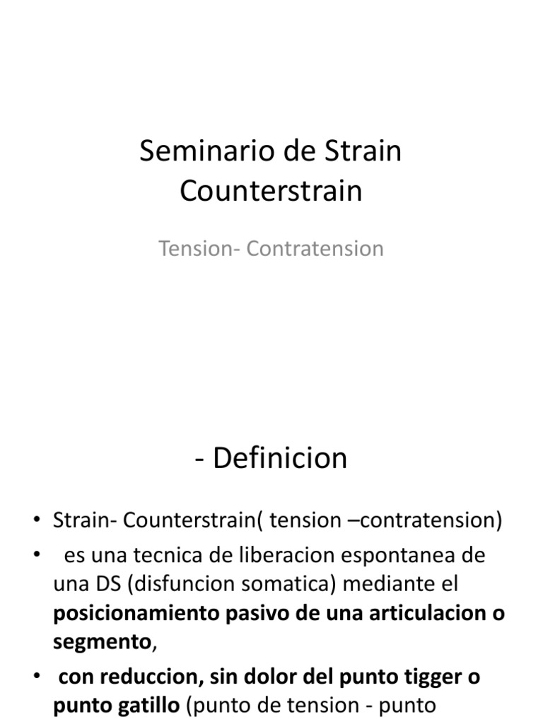 Strain Counterstrain 2018 PDF | PDF | Neurona motora | Anatomía humana