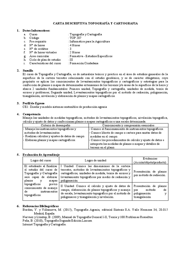 Curso de Topografía y Cartografía | PDF | Topografía | Cartografía