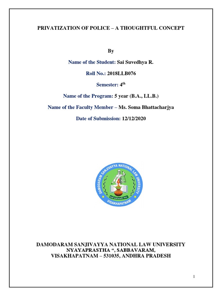 Privatization of Police Services in India | PDF | Security Guard ...