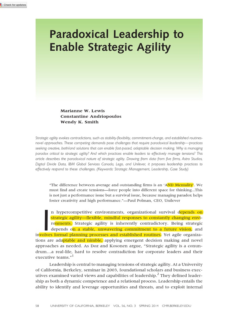 Paradoxical Thinking PDF | PDF | Leadership | Innovation