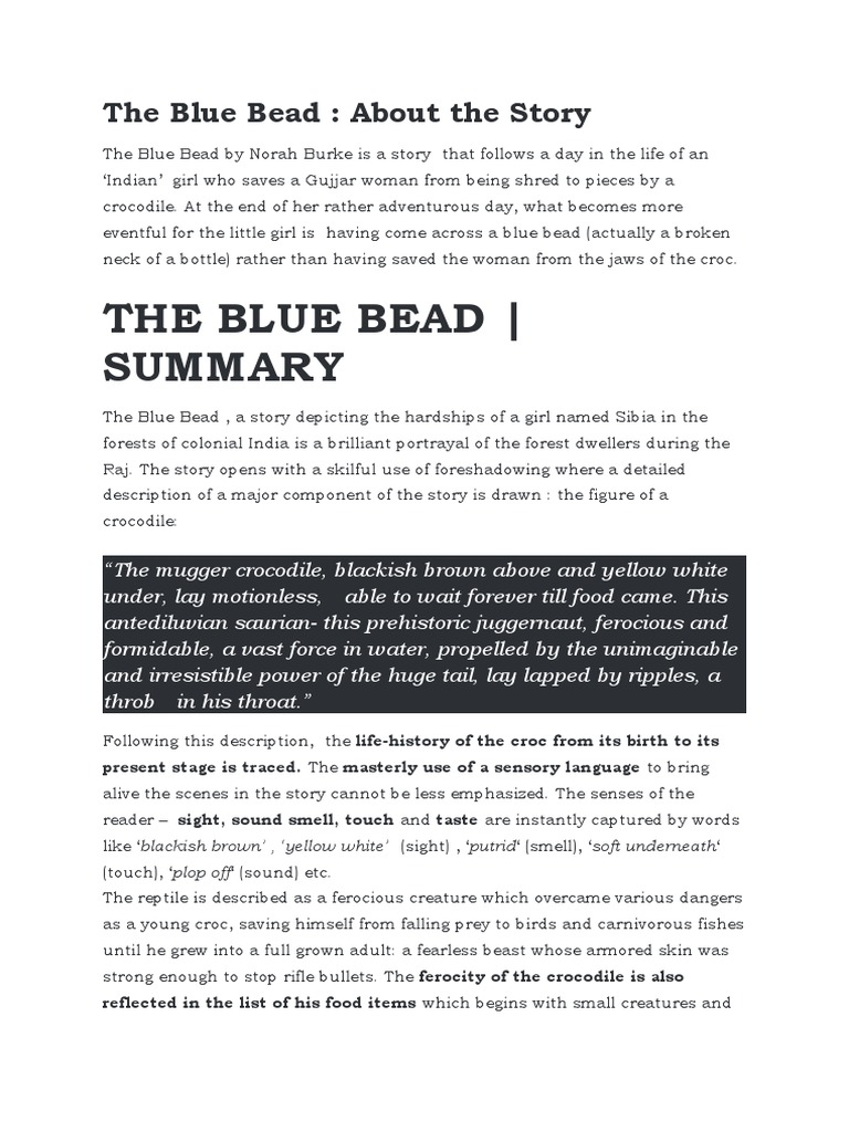 The Blue Bead | PDF