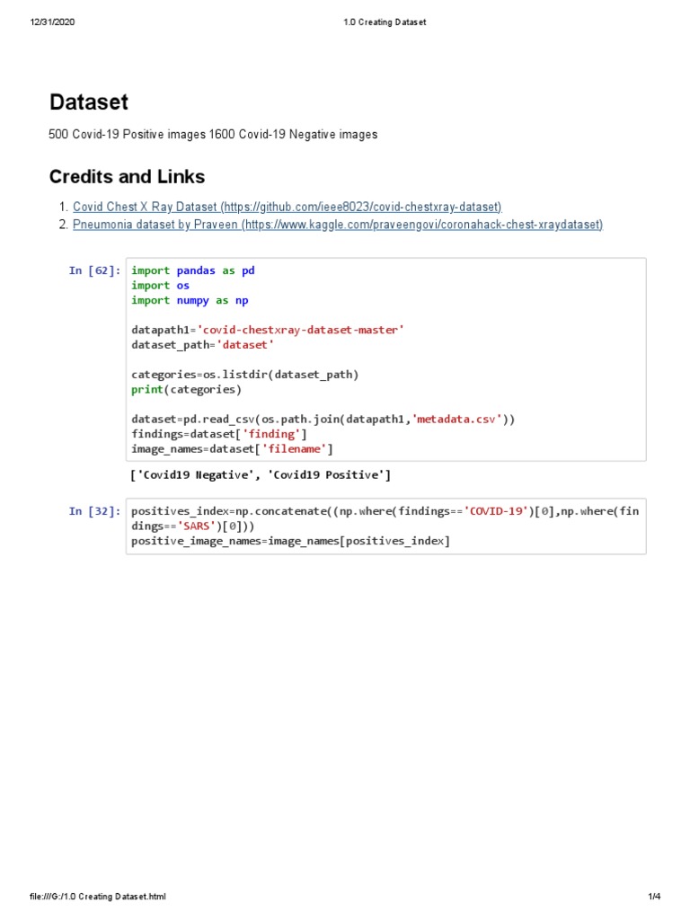 1.0 Creating Dataset | PDF | Utility Software | Information Technology Management