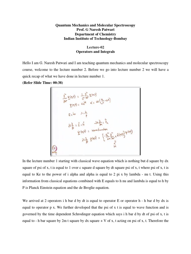 Lec 2 | PDF | Schrödinger Equation | Wave Function