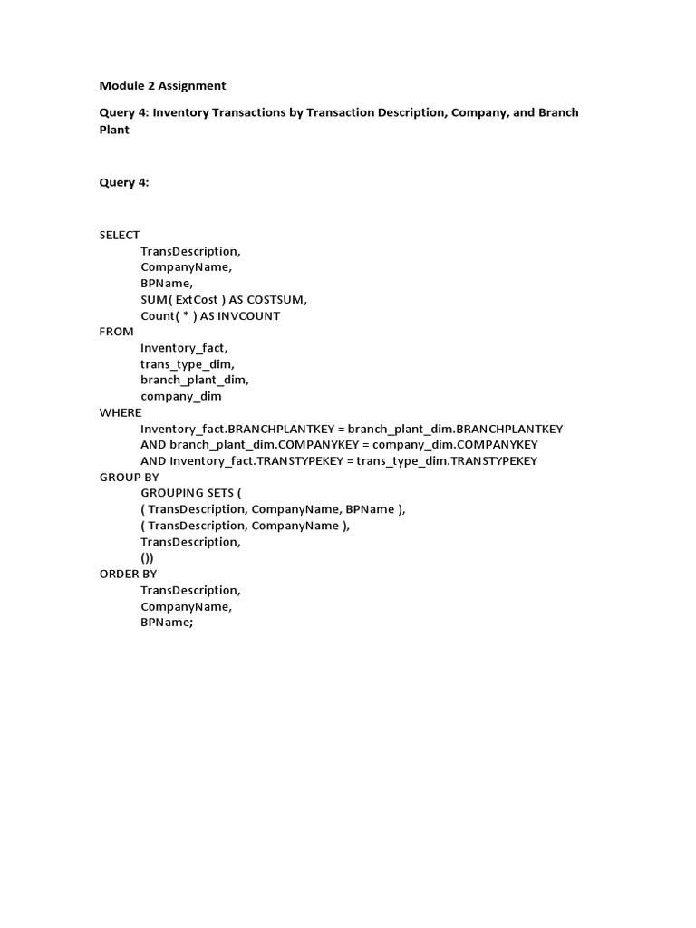 Inventory Transactions Query Report | PDF