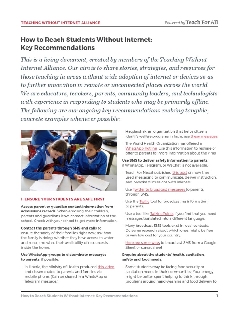 How To Reach Students Without Internet: Key Recommendations | PDF ...
