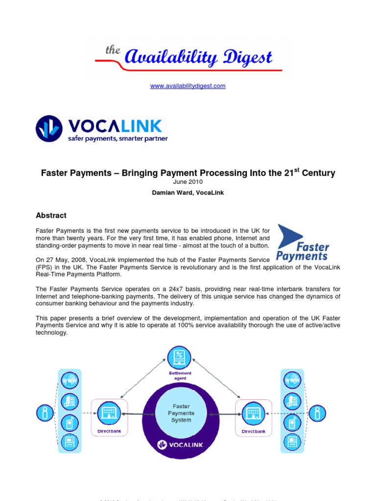 Vocalink Faster Payment Service Architecture | PDF | Computing ...