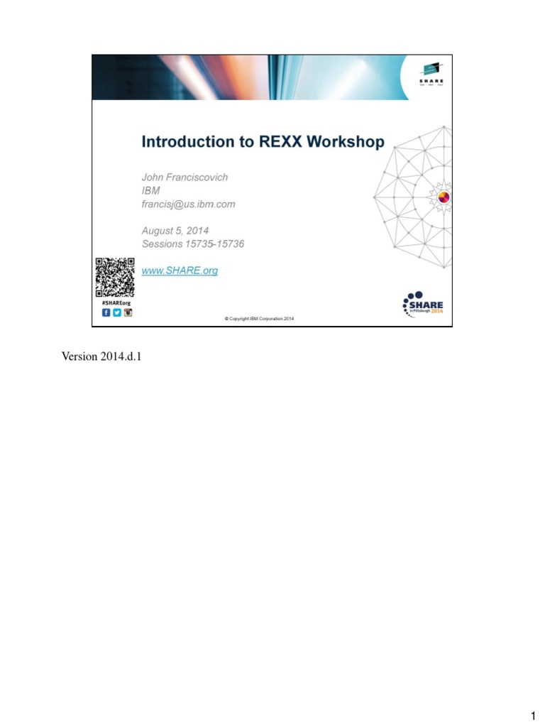 Introduction To REXX Workshop | PDF | Control Flow | String (Computer ...
