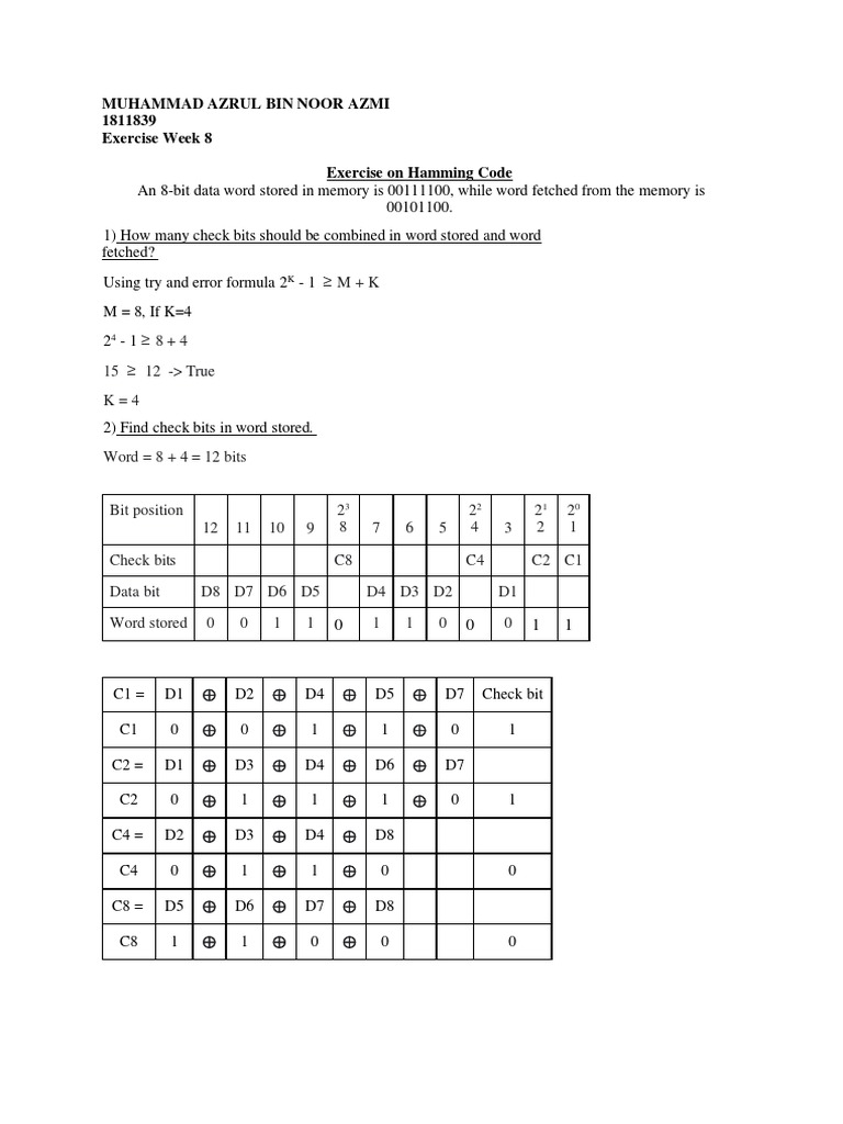 Hamming Code | PDF | Encodings | Computer Science