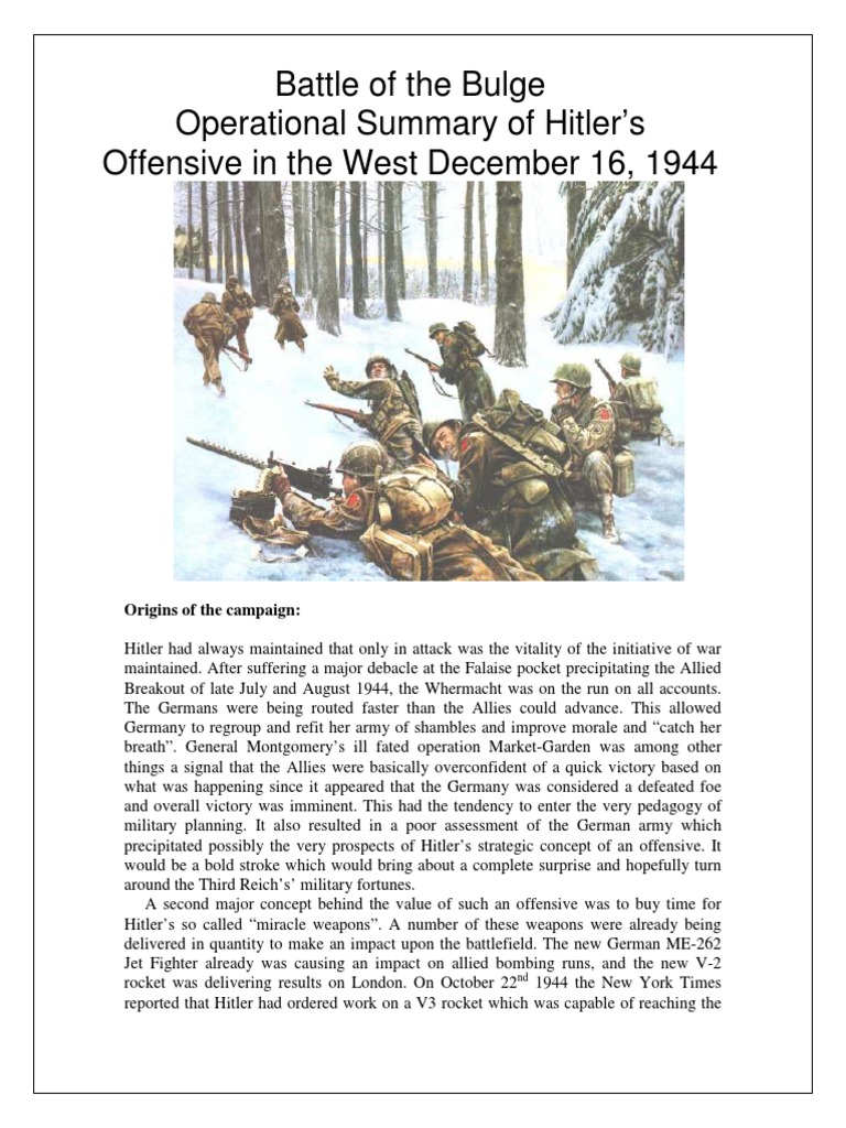 Battle of The Bulge - History | PDF | Battle Of The Bulge | Nazi Germany