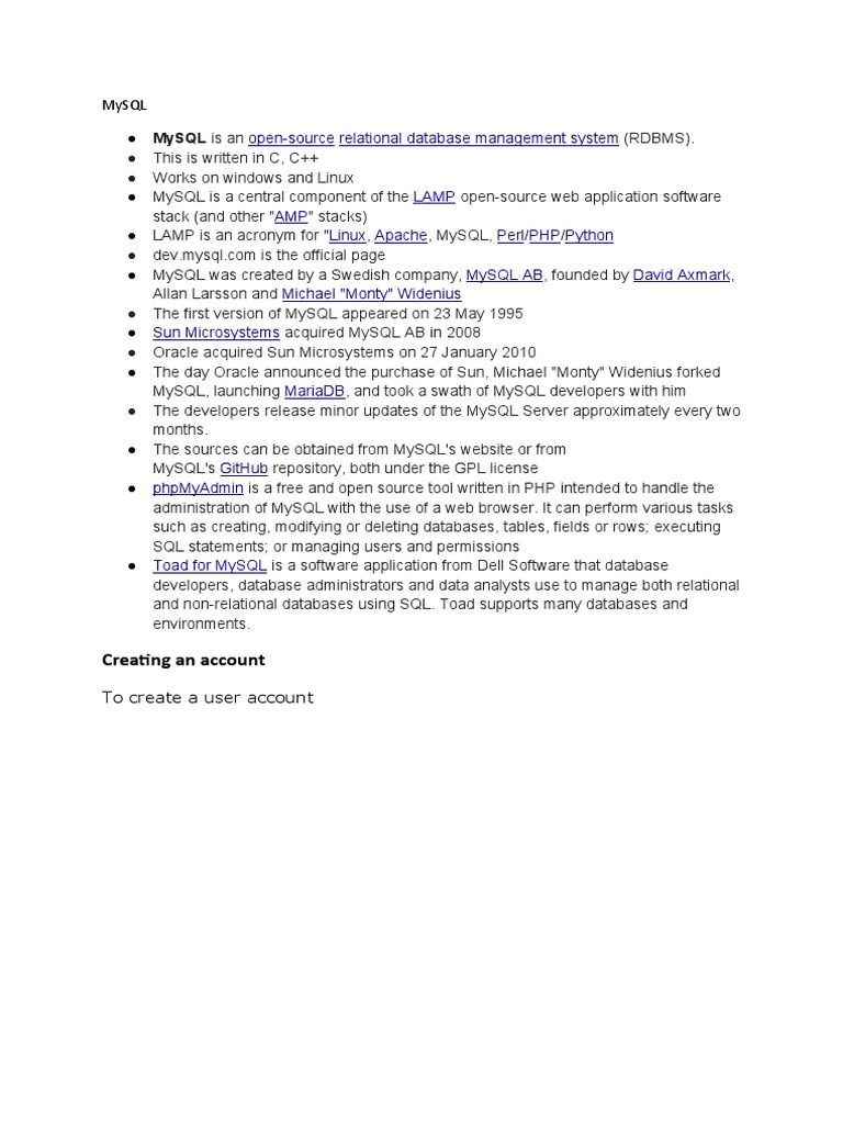 Mysql Is An: Open-Source Relational Database Management System ...