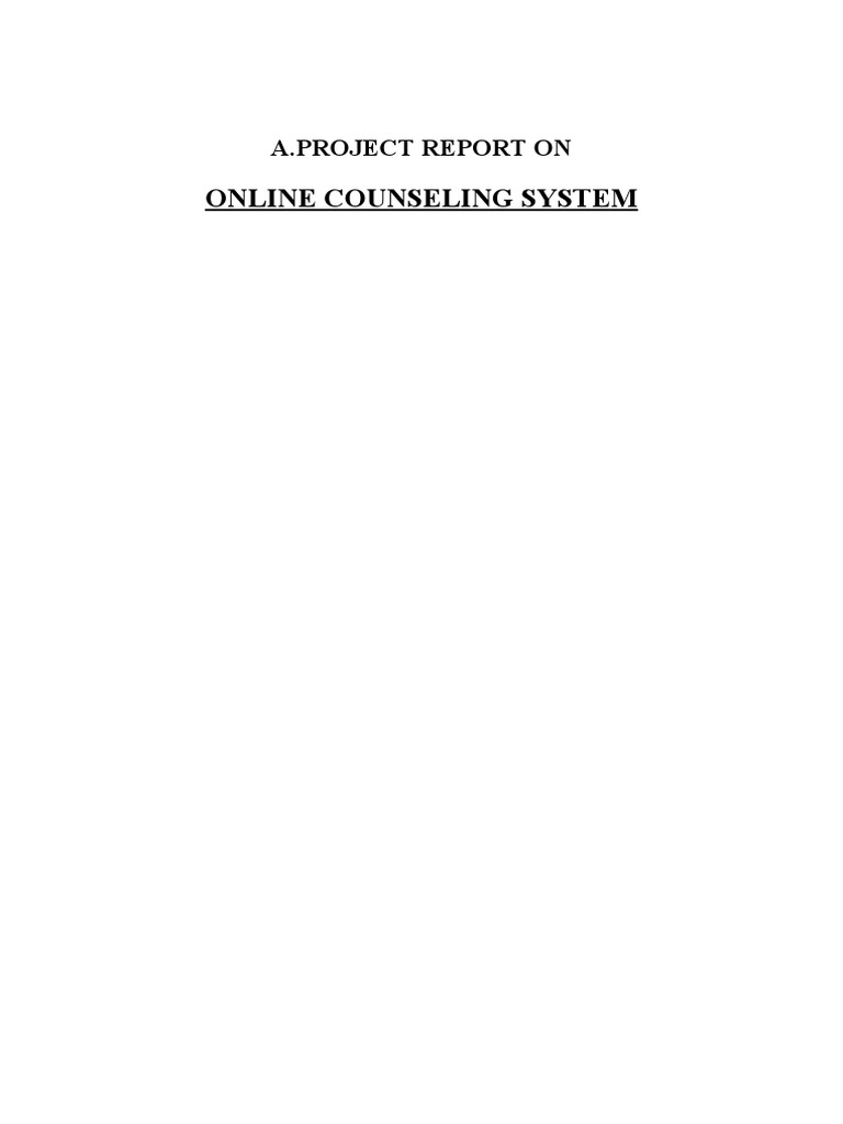Online Counseling System | PDF | Feasibility Study | Java (Programming Language)