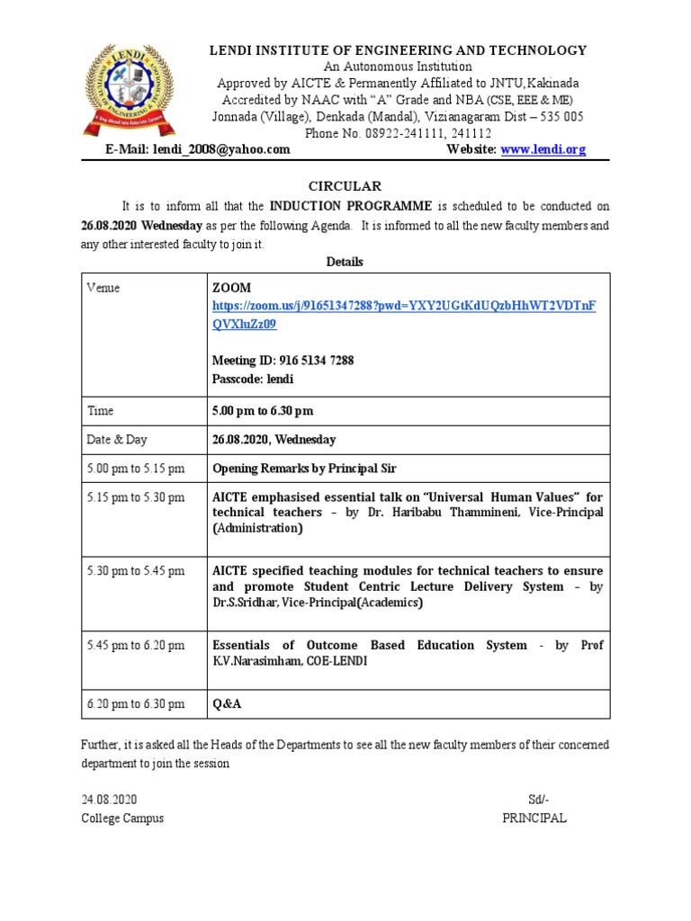 AICTE Training Letter | PDF