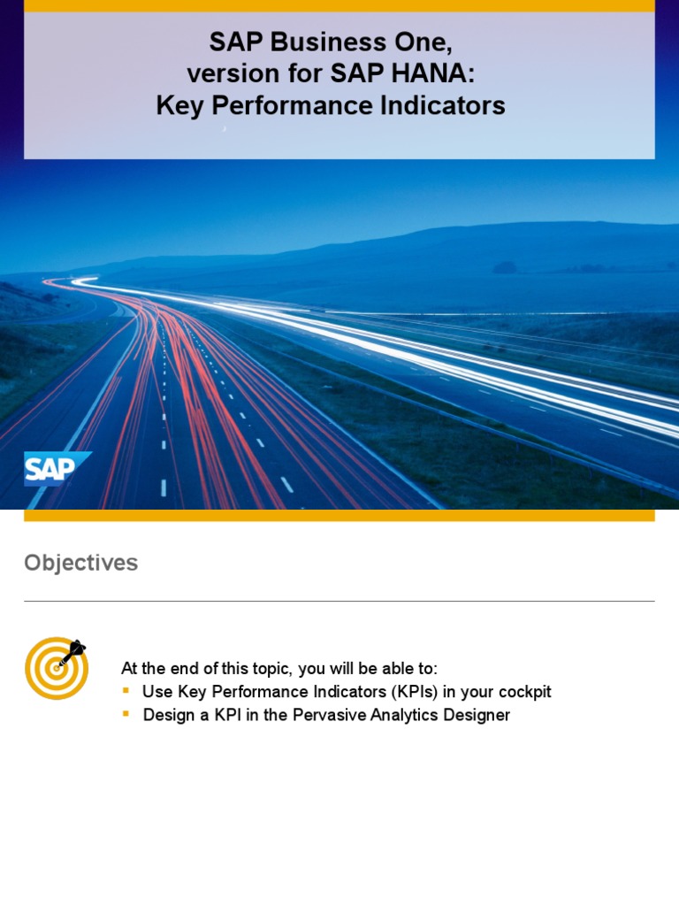 SAP Business One, Version For SAP HANA: Key Performance Indicators | PDF