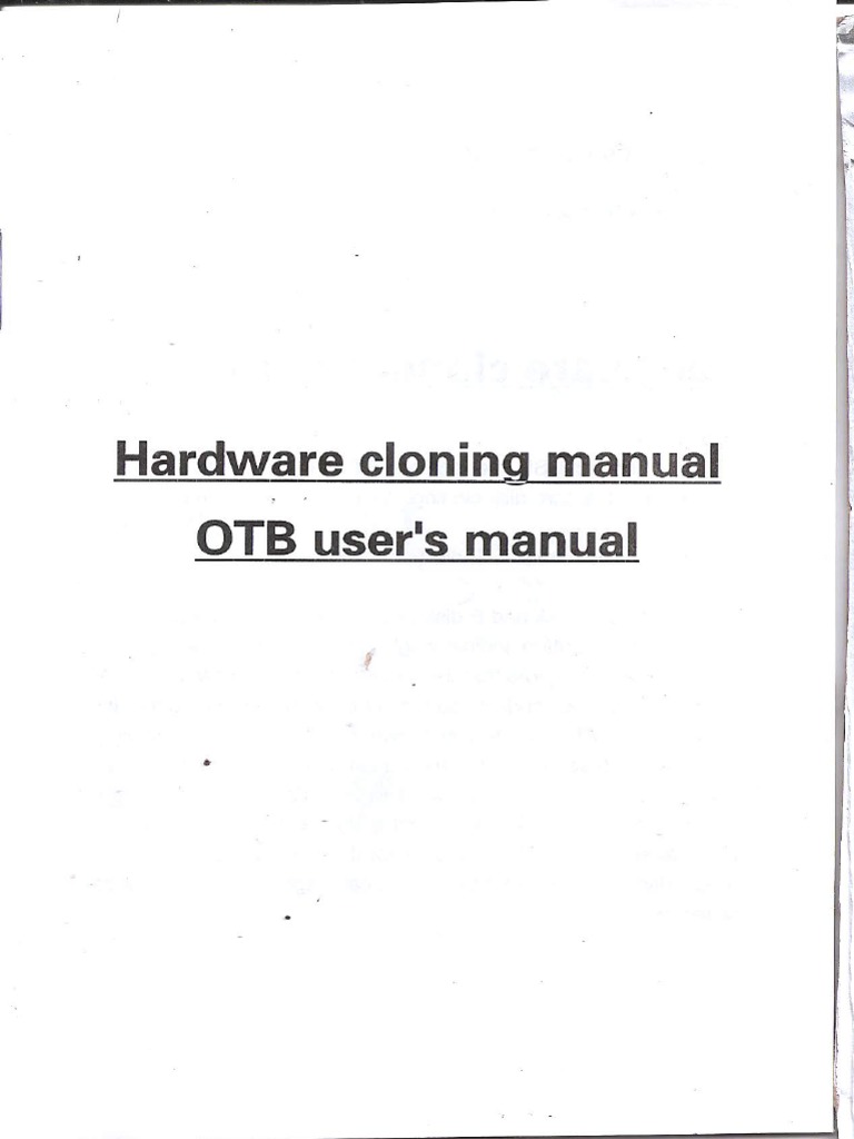 Docking Station-Hardware Cloning Manual OTB Users Manual | PDF