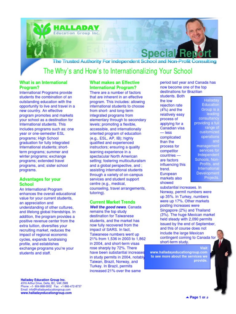 Special Report: The Why's and How's To Internationalizing Your School ... Special Report: The Why's and How's To Internationalizing Your School ...