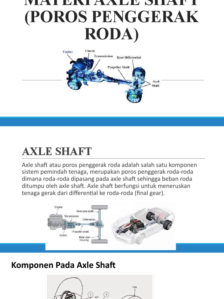 Materi Axle Shaft (Poros Penggerak Roda) | PDF