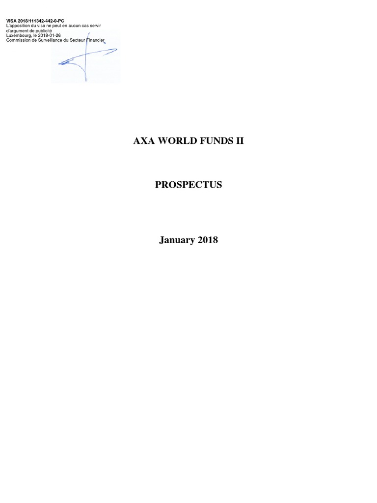 Axa World Funds Ii | PDF | Securities Act Of 1933 | Securities (Finance)