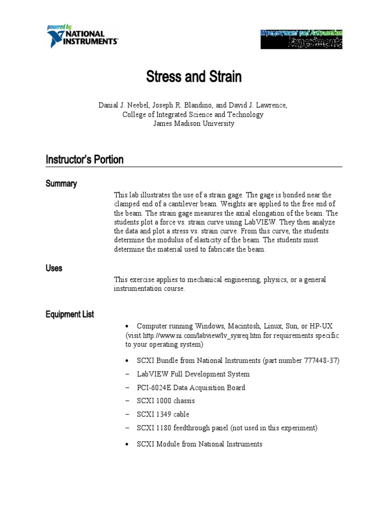 Stress and Strain | PDF | Deformation (Engineering) | Elasticity (Physics)