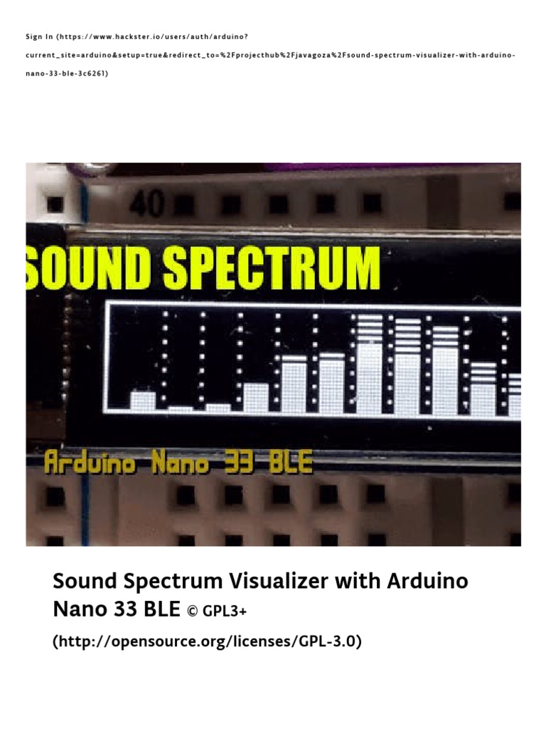 Sound Spectrum Visualizer With Arduino Nano 33 Ble Arduino Project