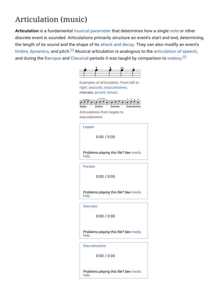 Wikipedia - Articulation (Music) | PDF | Musical Compositions | Music ...