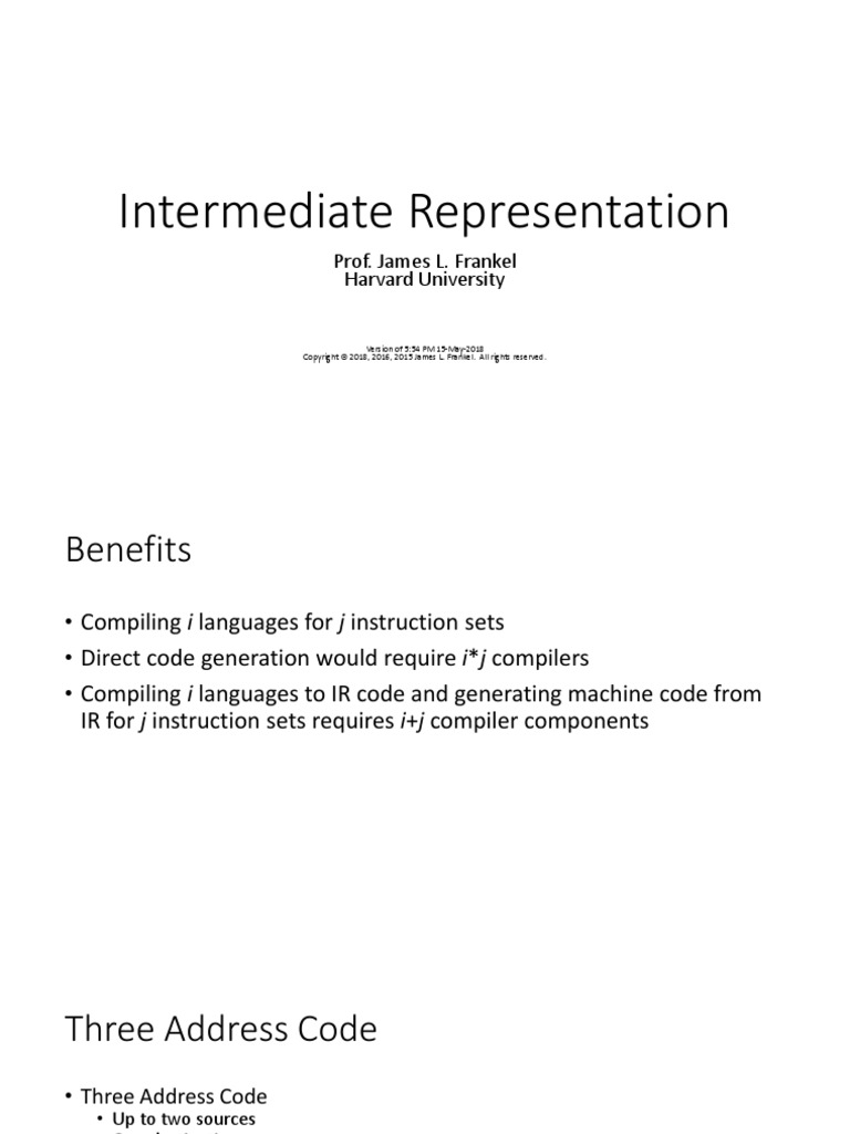 Intermediate Representation | PDF | Subroutine | Scope (Computer Science)