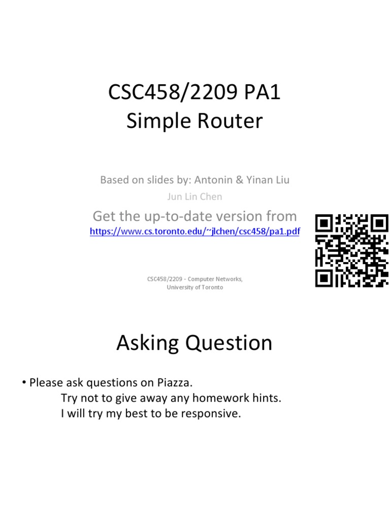 H05 CSC458 Tutorial II | PDF | Computer Network | Network Layer Protocols