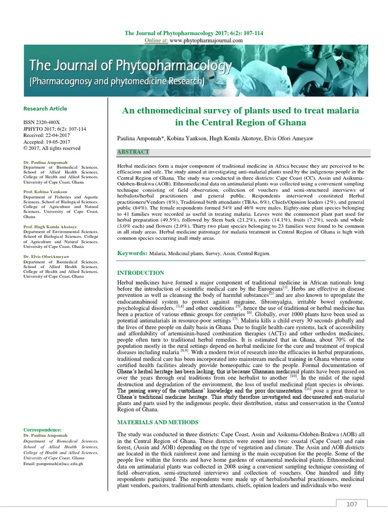 Vol6 Issue2 08 PDF | PDF | Malaria | Traditional Medicine