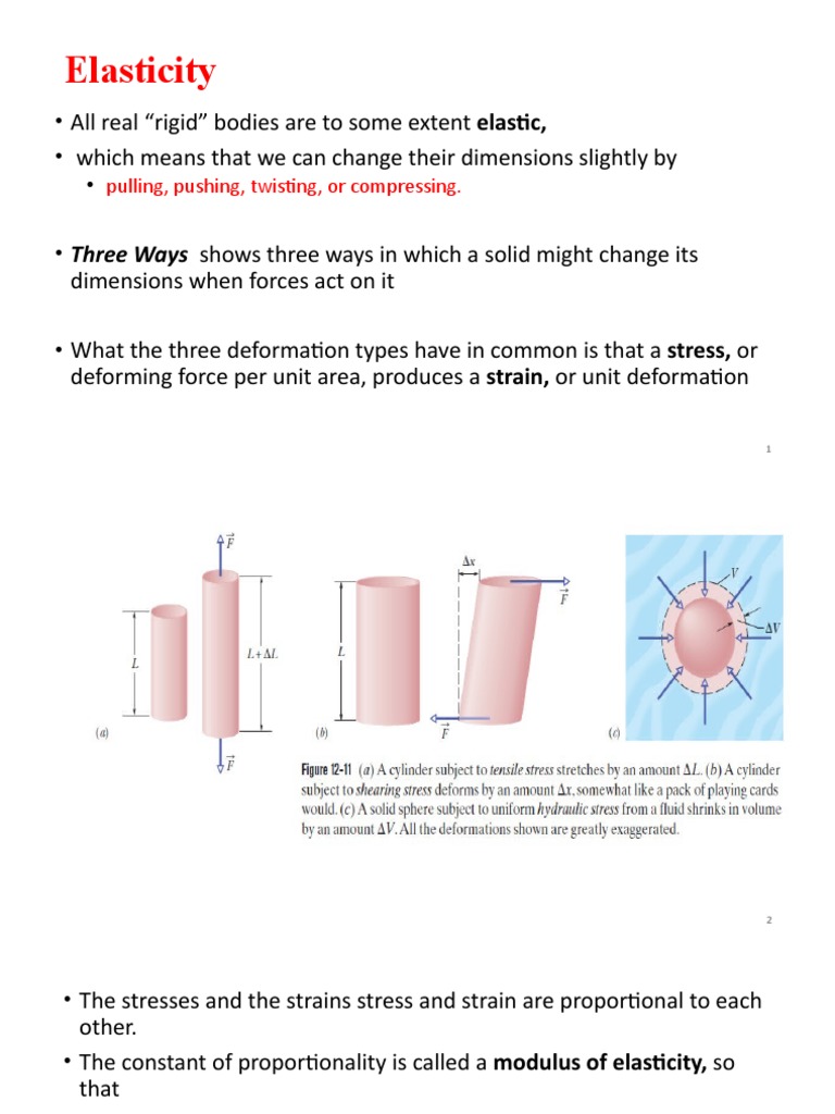 Elasticity: Pulling, Pushing, Twisting, or Compressing | Download Free ...