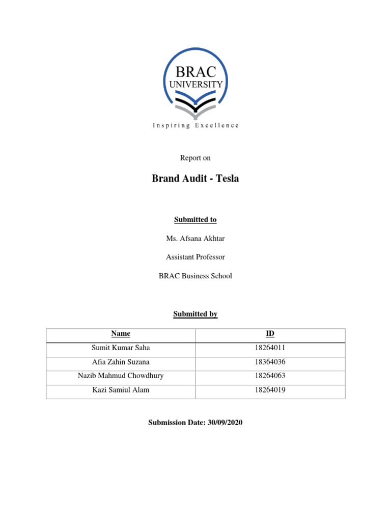 Brand Audit - Tesla: Report On | PDF | Electric Car | Electric Vehicle