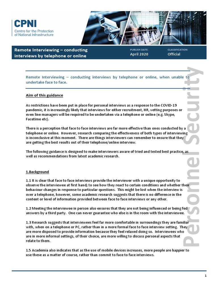 Remote Interviewing REDACTED | PDF | Interview | Freedom Of Information ...