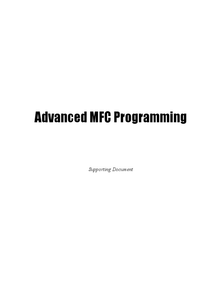 Advanced MFC Programming: Supporting Document | PDF | Method (Computer Programming) | Cursor ...