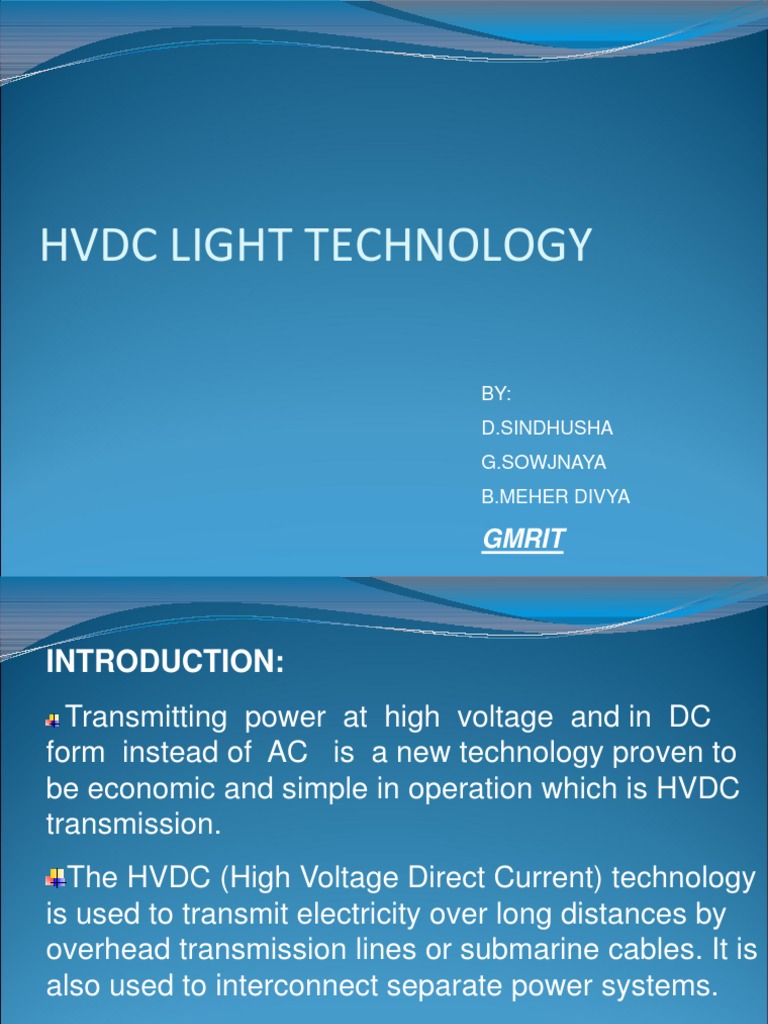 HVDC Light Technology Overview | PDF | High Voltage Direct Current ...