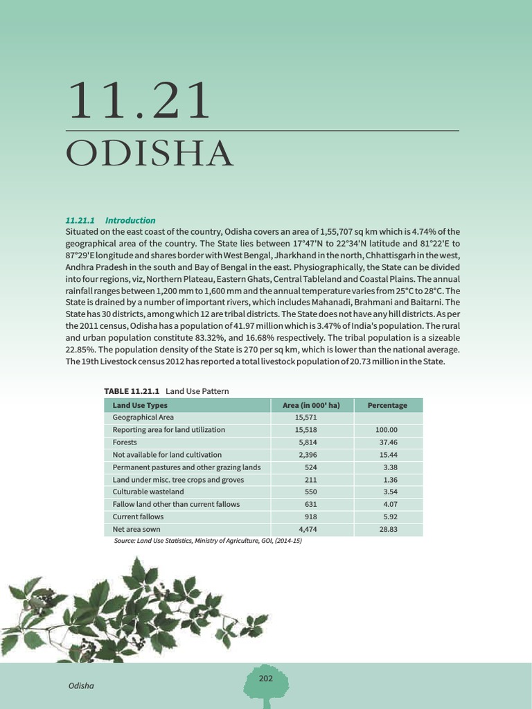 Odisha's Forest Types and Coverage | PDF | Wetland | Forests