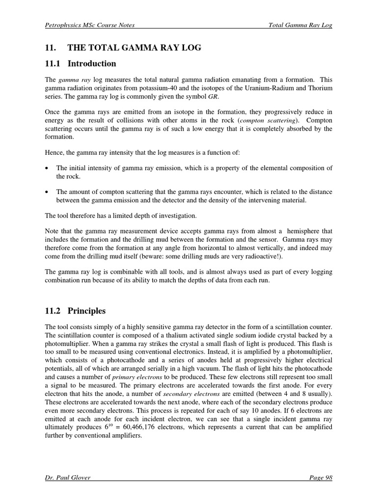 GR Log | PDF | Gamma Ray | Chemistry