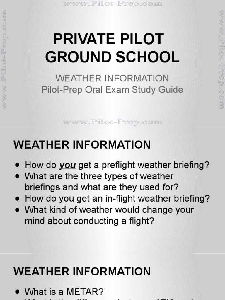 Private Pilot Ground School: Weather Information Pilot-Prep Oral Exam ...