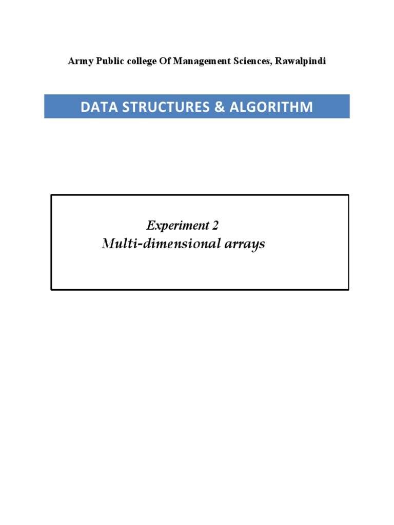 DSA Lab 2 | PDF | Array Data Type | Array Data Structure