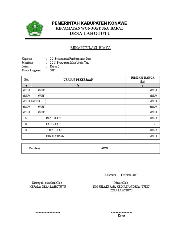 Contoh RAB Pembangunan Talud | PDF