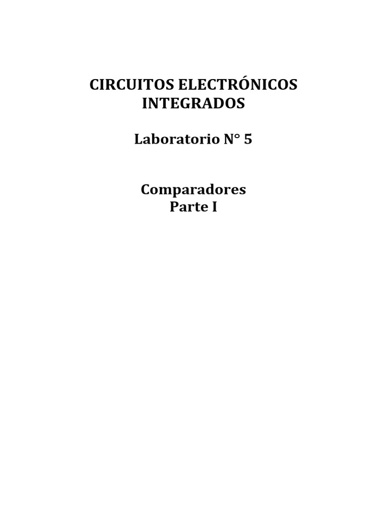 Lab05 Circuitos Comparadores Parte I | PDF | Amplificador operacional ...