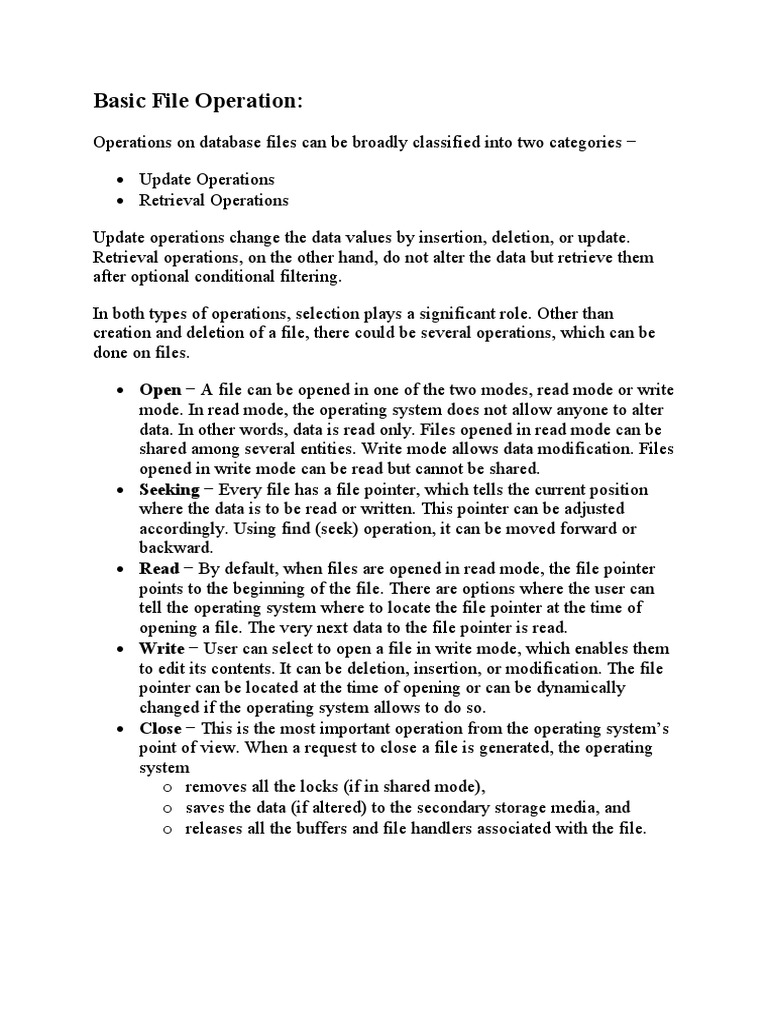 Basic File Operation | PDF | Database Index | Computer Architecture