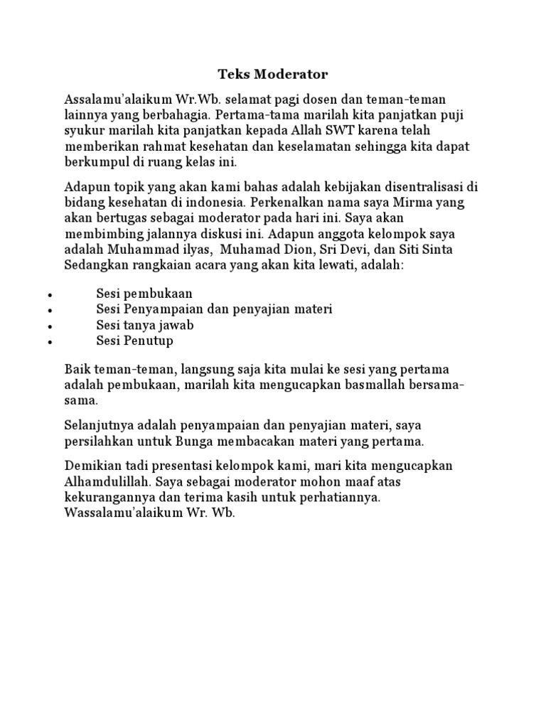 Teks Moderator | PDF