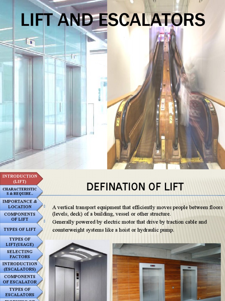 Lift and Escalators | PDF | Escalator | Elevator