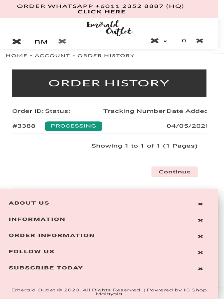 Order History PDF | PDF