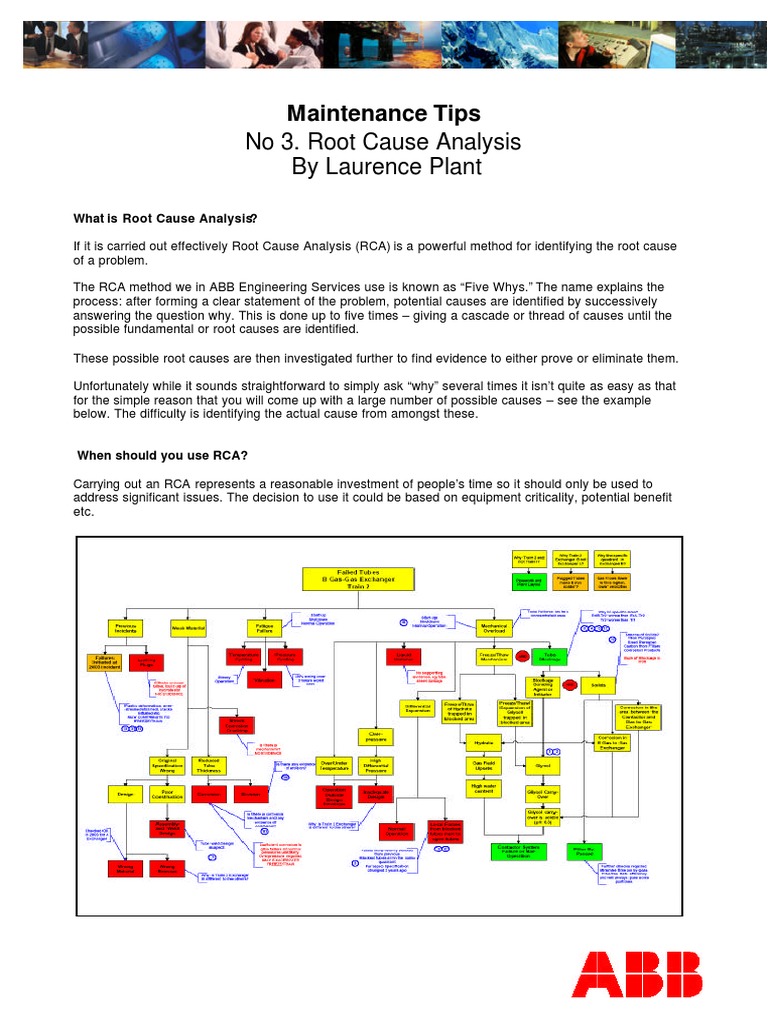 Maintenance Tips: Root Cause Analysis Technique | PDF | Cognition ...
