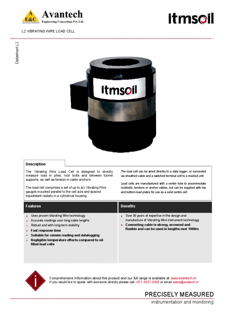 Vibrating Wire Load Cell | PDF | Wire | Instrumentation