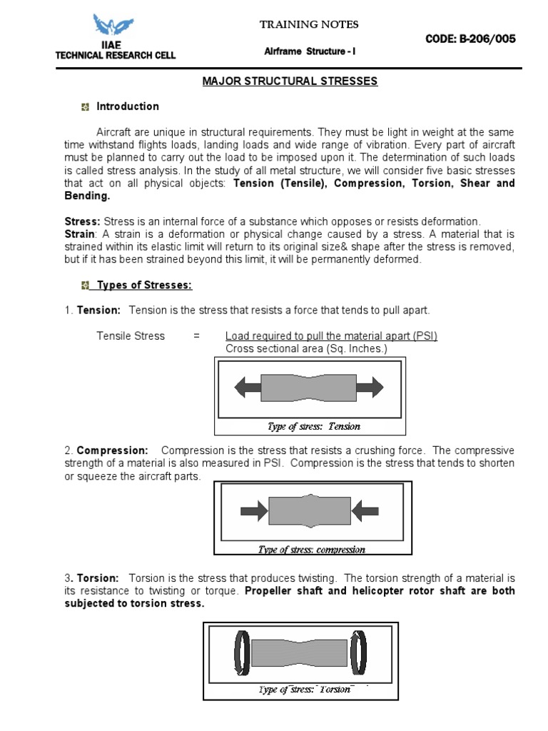 Major Structural Stresses in Aircraft | PDF | Stress (Mechanics ...