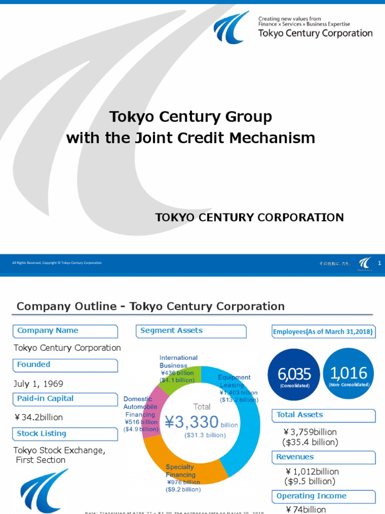 Tokyo Century Group With The Joint Credit Mechanism | PDF | Solar Power ...