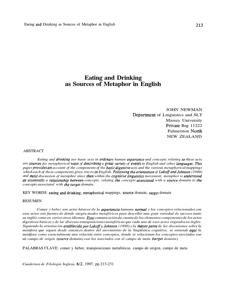 Metaphors from Eating & Drinking | PDF | Drinking | Metaphor