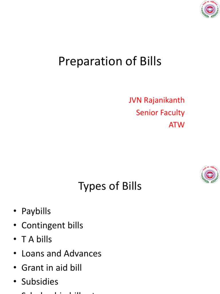 Preparation of Bills | PDF | Salary | Payments
