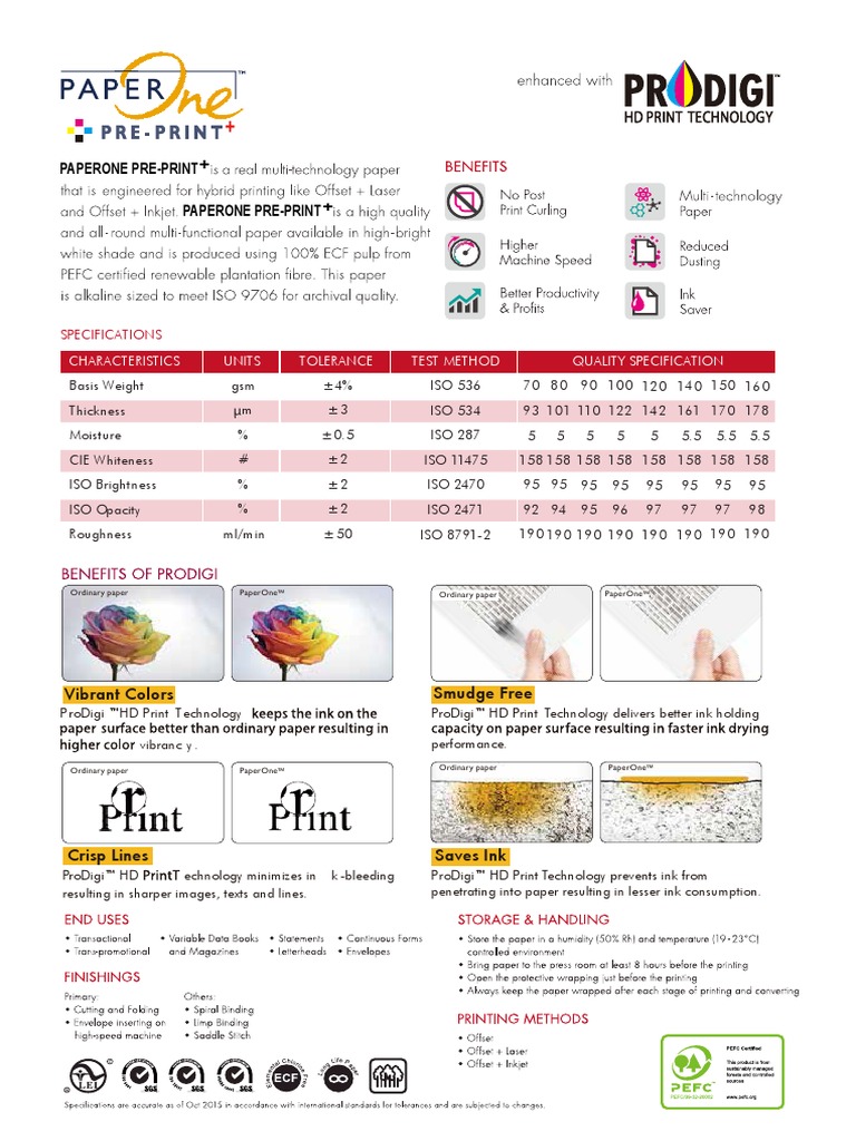 Paperone Pre-Print Paperone Pre-Print: Units Tolerance Test Method ...