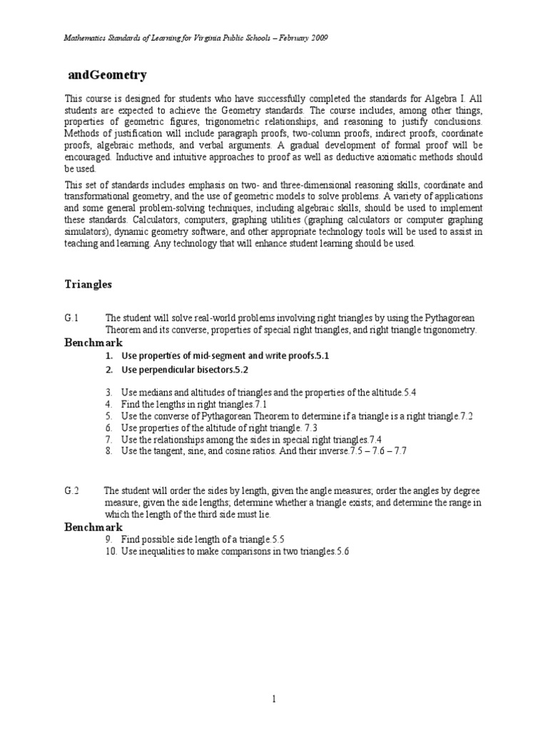 Scope & Sequence G10 | PDF | Triangle | Trigonometric Functions